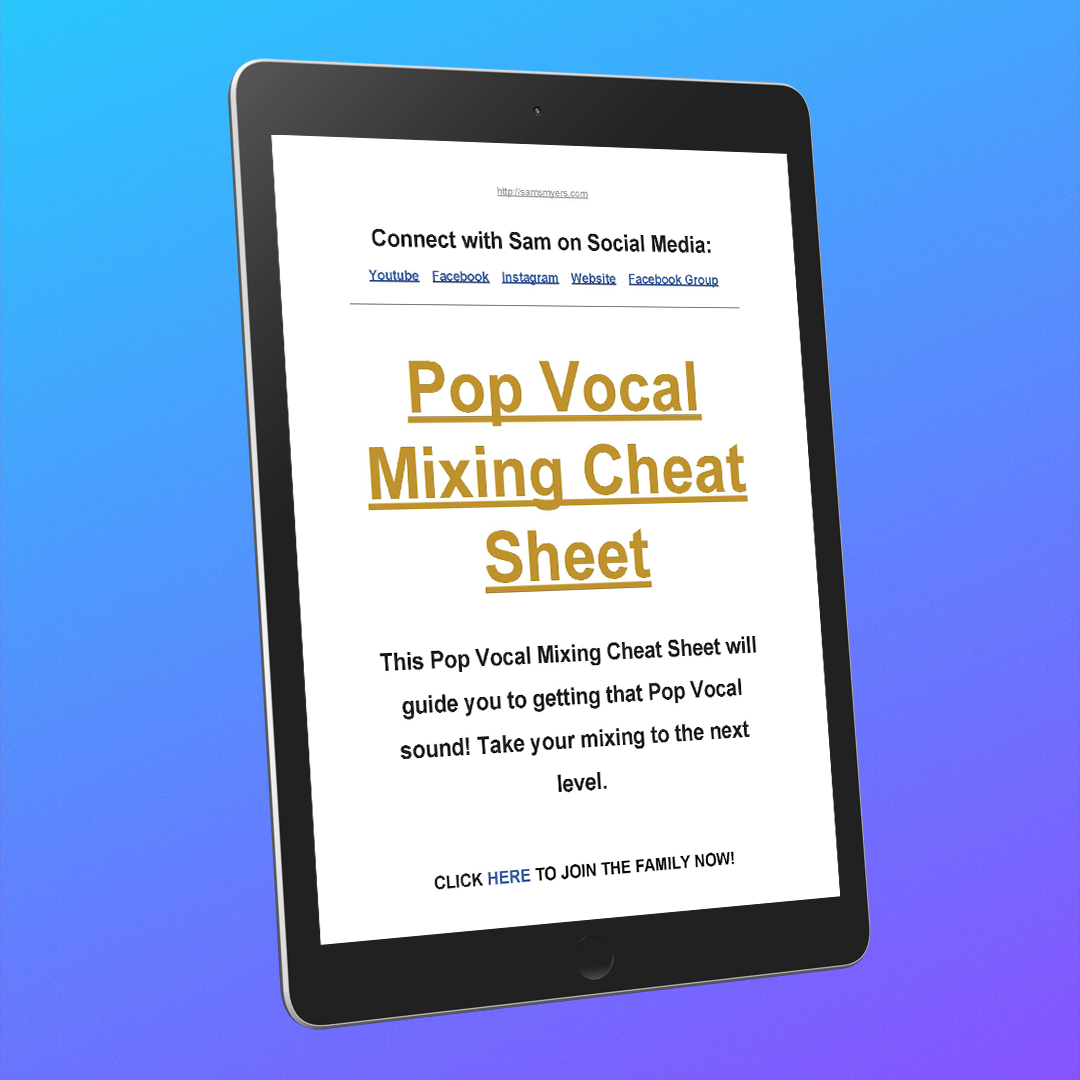 Free Pop Vocal Mixing Cheat Sheet and Effects Rack by Sam Smyers | Hypeddit